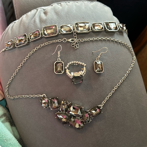 Jewelry | Four Piece Set With Black Smoky Stones | Poshmark
